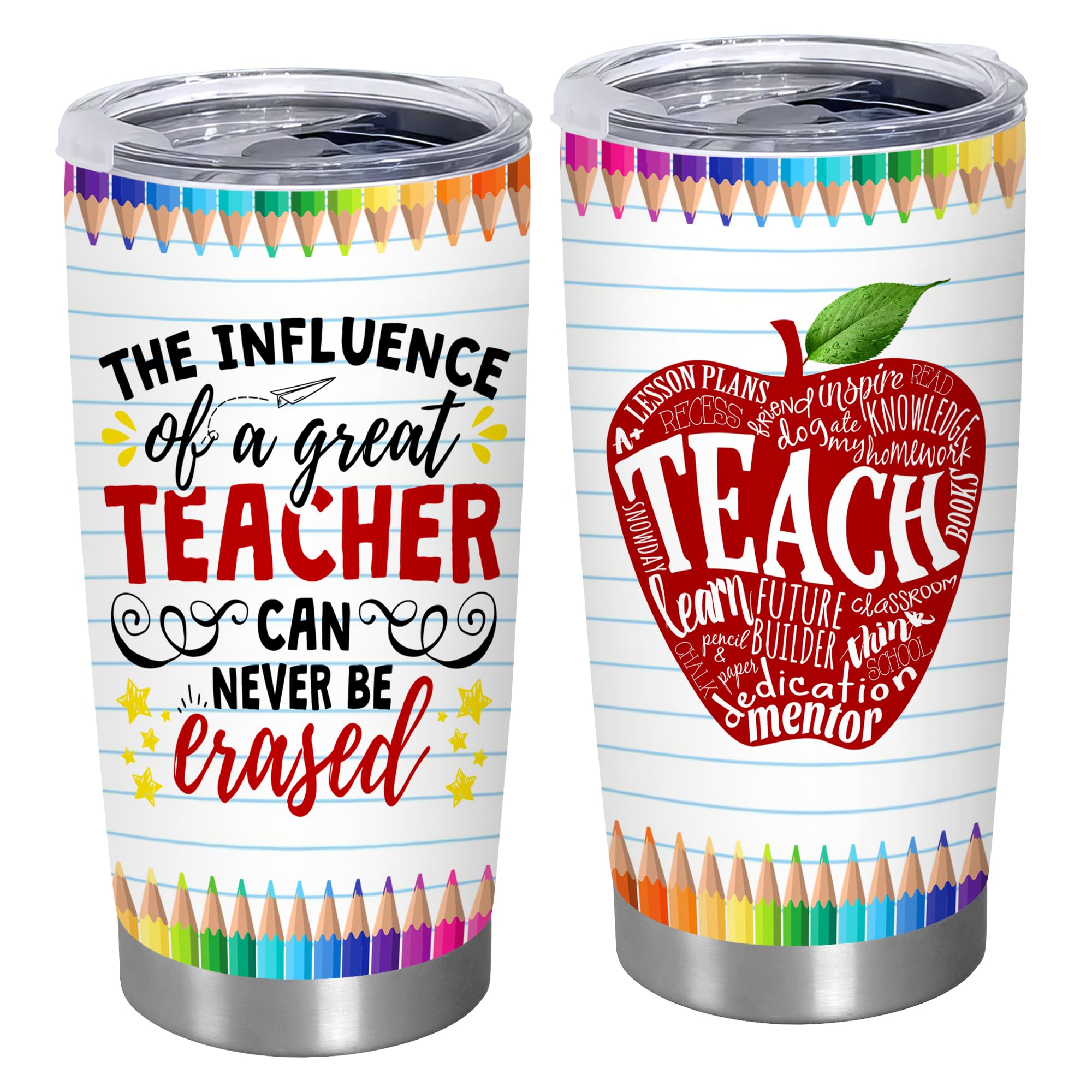 TEEZWONDER Teacher Appreciation Gifts for Women - 20 Oz Stainless Steel Insulated Coffee Tumbler With Lid - Teachers Day Graduation Appreciation Week Birthday Thank You Gifts for Teachers Women
