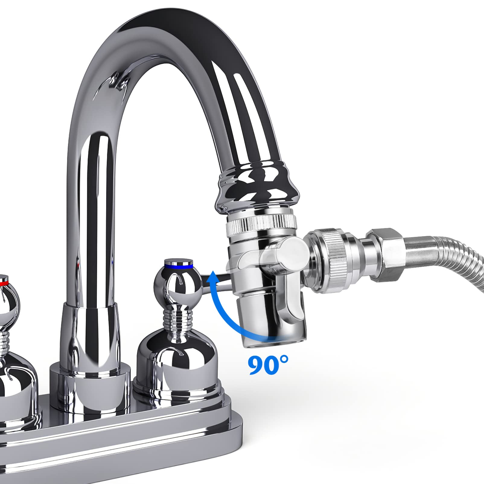 DOITOOL 2Pcs Sink Faucet Diverter Valve with Aerator and Male Threaded Adapter, Washing Machine Hose Adapter for Sink Faucet, Sink Faucet Connector for Water Diversion