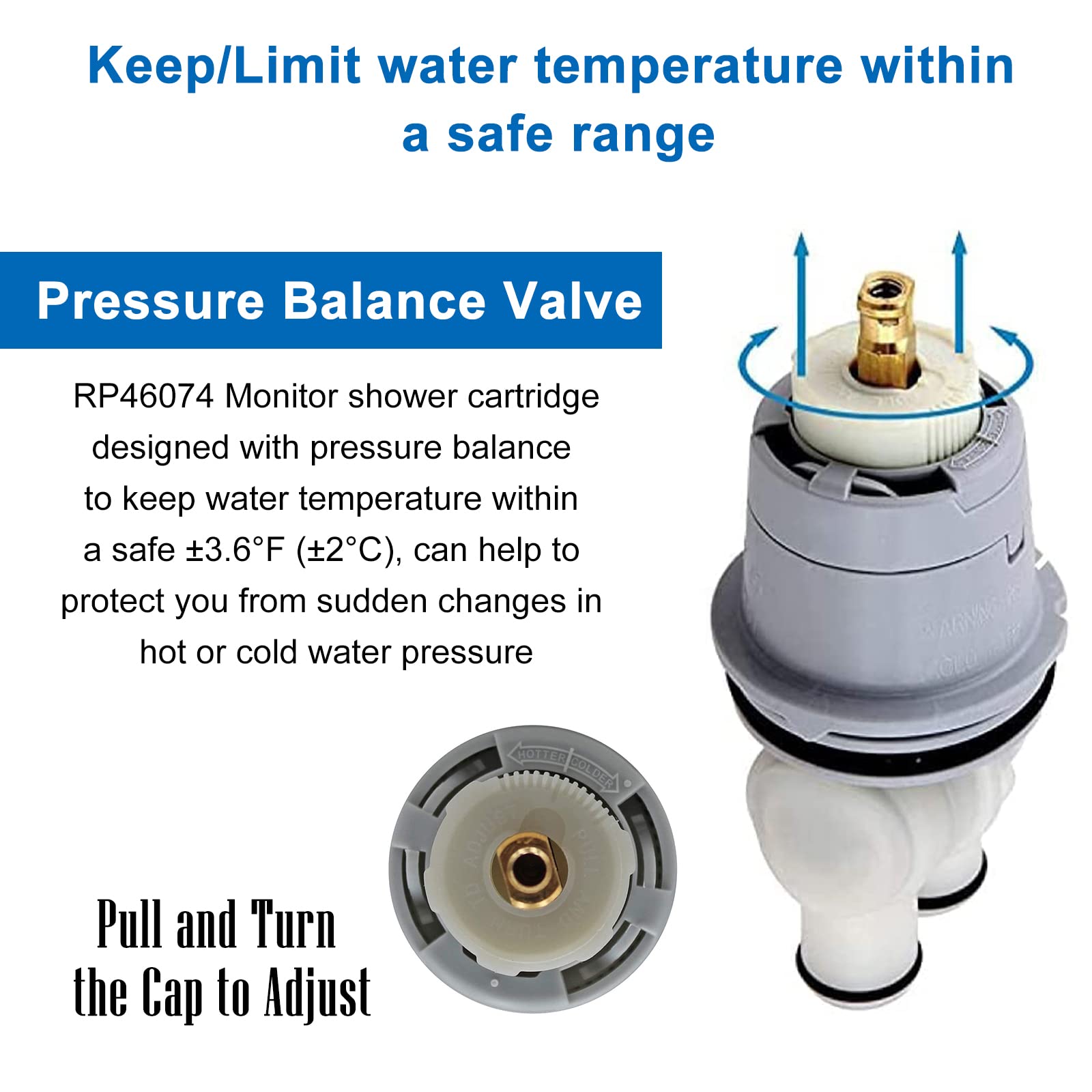 RP46074 Shower Valve Cartridge Assembly Compatible for Delta Shower and Tub 13/14 Series Faucet, Single-handle Delta Universal Valve Cartridge, Replacement for Delta Shower Cartridge.