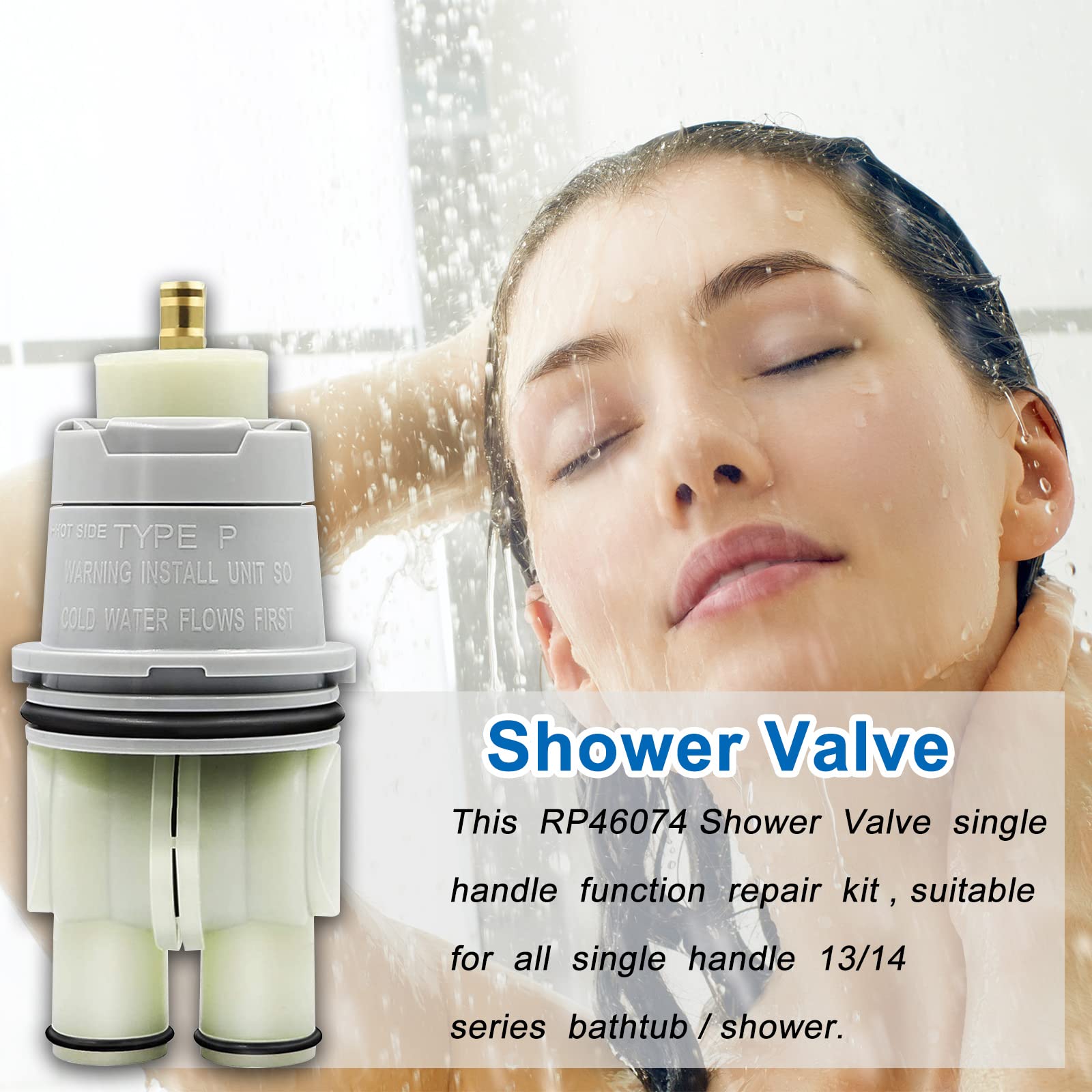 RP46074 Shower Valve Cartridge Assembly Compatible for Delta Shower and Tub 13/14 Series Faucet, Single-handle Delta Universal Valve Cartridge, Replacement for Delta Shower Cartridge.