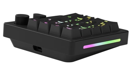 Glorious GMMK Macro Pad - Black Mechanical Numpad - 10 Key USB Keypad - Hotswap, Programmable Volume Knob, RGB Backlit, Wired & Wireless Bluetooth- Gaming Keyboard Number Pad
