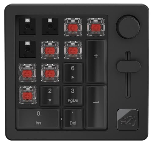 Glorious GMMK Macro Pad - Black Mechanical Numpad - 10 Key USB Keypad - Hotswap, Programmable Volume Knob, RGB Backlit, Wired & Wireless Bluetooth- Gaming Keyboard Number Pad