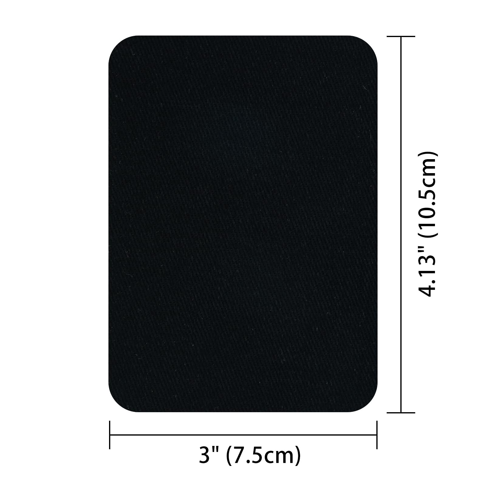Guokuai Premium Quality Fabric Repair Patches Iron-on Patches for Clothing Inside & Outside Strongest Glue Cotton 3" by 4-1/4" (7.5 cm x 10.5 cm)… (6PCS-Black)