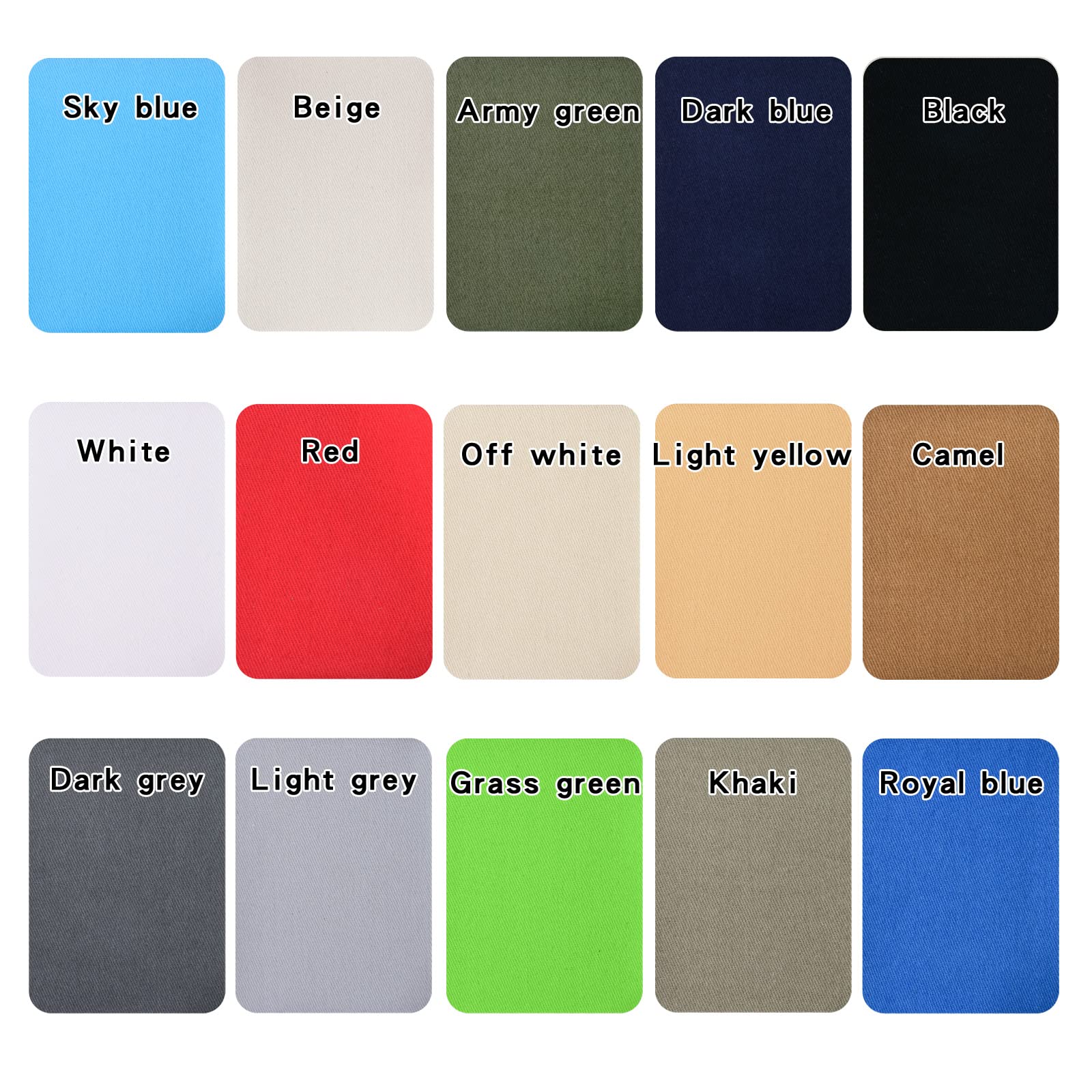 Guokuai Premium Quality Fabric Repair Patches Iron-on Patches for Clothing Inside & Outside Strongest Glue Cotton 3" by 4-1/4" (7.5 cm x 10.5 cm)… (6PCS-Black)