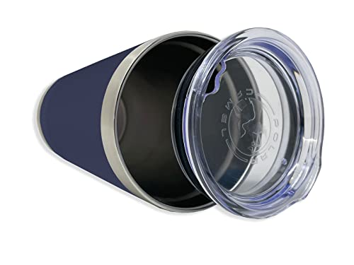 LaserGram 16oz Vacuum Insulated Pint Tumbler, Polar Bear, Personalized Engraving Included (Navy Blue)