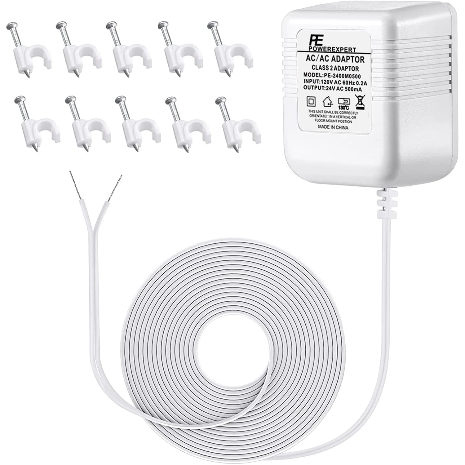 Thermostats 24 Volt Transformer C Wire Power Adapter for Nest, Ecobee, Honeywell WiFi Thermostats, Power Supply for Nest Hello, Ring Smart Doorbells Chime