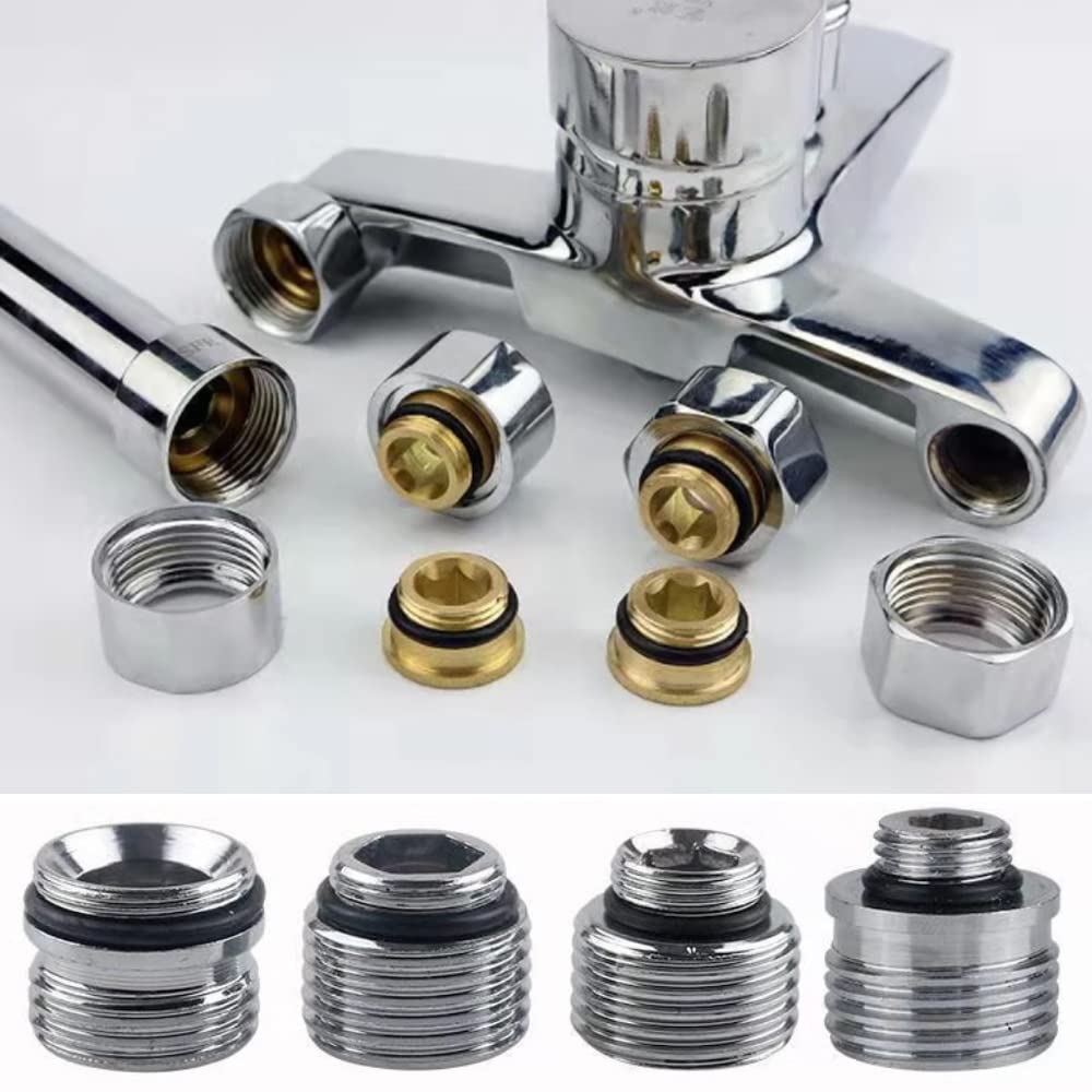 Brass Faucet Adapter, Male Thread Bathroom Tap Aerator Connector for Sink Faucet Water Purifier Adapter Aerator (M12 X G1/2")