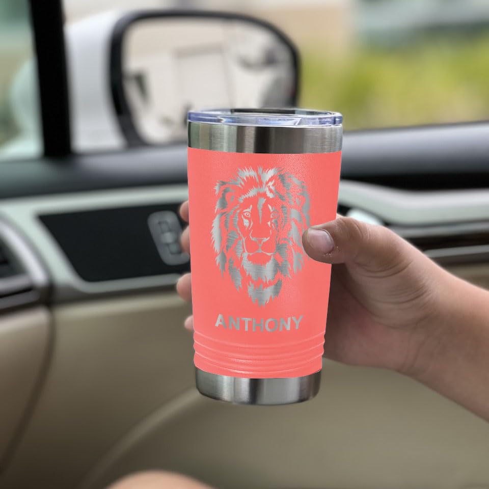 LaserGram 16oz Vacuum Insulated Pint Tumbler, CNA Certified Nurse Assistant, Personalized Engraving Included (Coral)