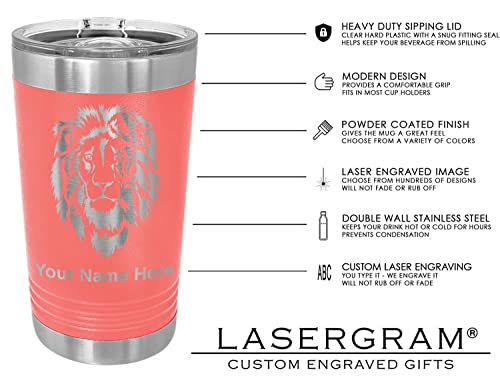 LaserGram 16oz Vacuum Insulated Pint Tumbler, ST Surgical Technologist, Personalized Engraving Included (Coral)