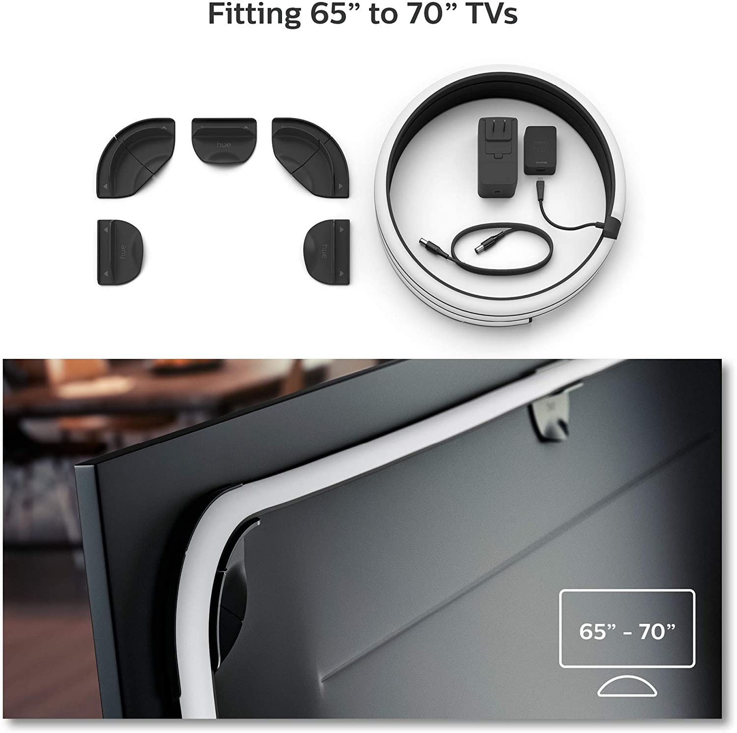 Philips Hue Gradient LightStrip 75" (Sync with TV, Music and Gaming), Hue Hub & Hue Sync Box Required (Renewed)