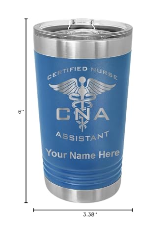 LaserGram 16oz Vacuum Insulated Pint Tumbler, CNA Certified Nurse Assistant, Personalized Engraving Included (Dark Blue)