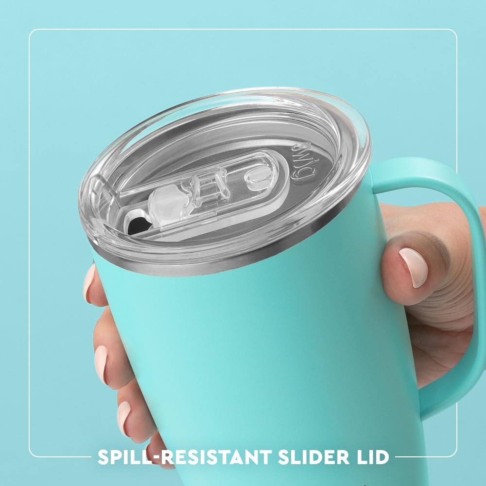 Swig Life 18oz Travel Mug, Insulated Tumbler with Handle and Lid, Cup Holder Friendly, Dishwasher Safe, Stainless Steel, Travel Coffee Cup (Boho Desert)