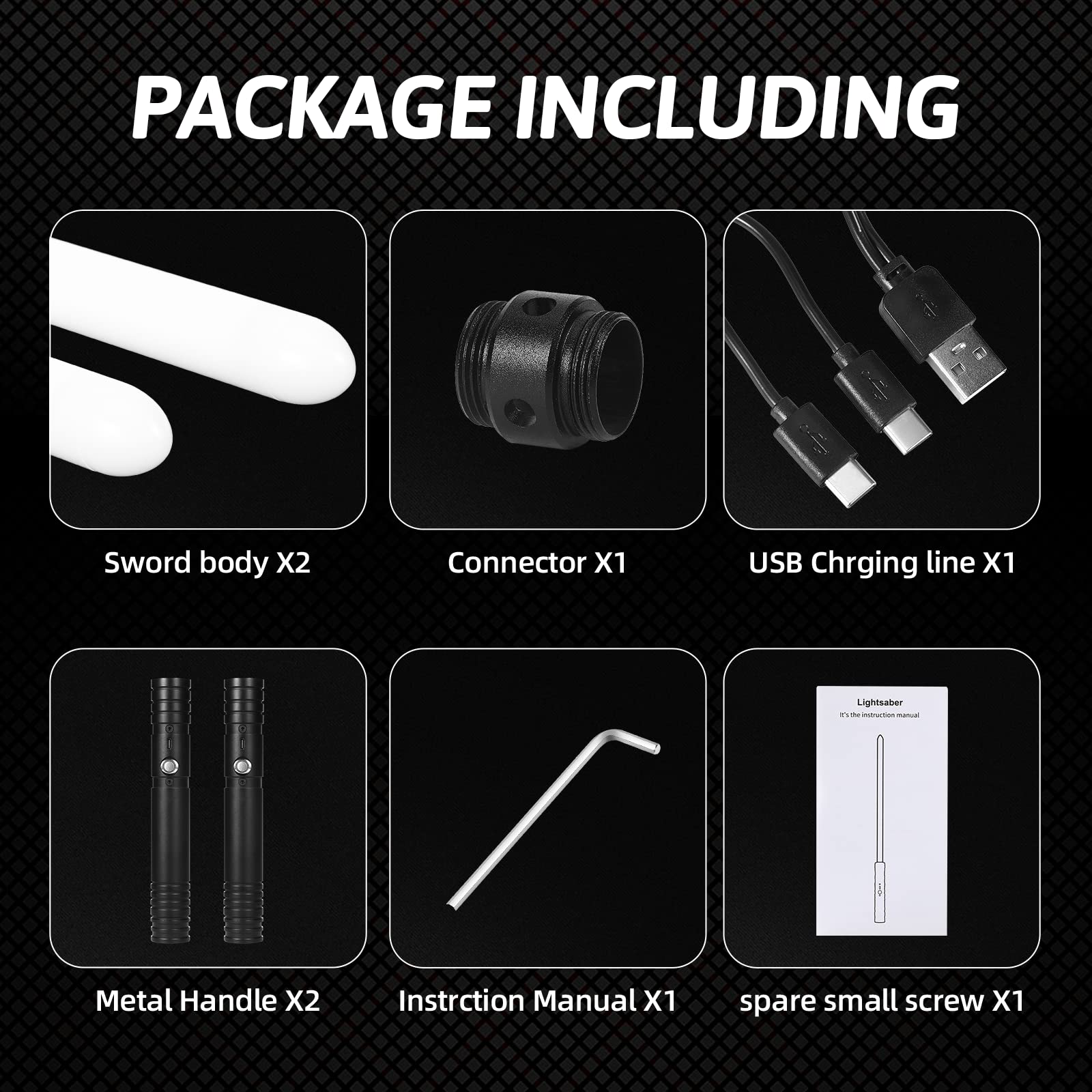 Oomyeh 2Pack FX Dueling Lightsaber Battle Sounds Metal Hilt Update 20 Colors Changeable 4 Modes 2 in 1 Light Sabers Perfect Christmas Halloween Present for Kids