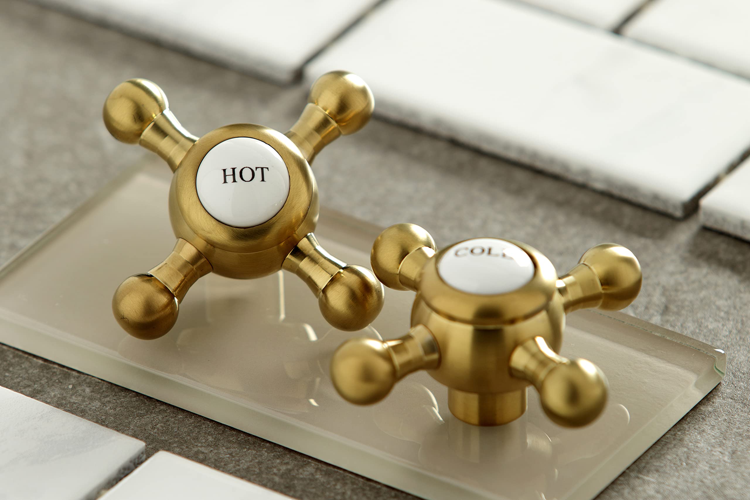 Kingston Brass KS4467BX Metropolitan Widespread Bathroom Faucet Pop-Up, Brushed Brass