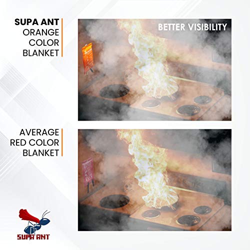Supa Ant Fire Cape Fireproof Blanket - CE Certified Emergency Blanket for Safety and Survival 1500F (Large)