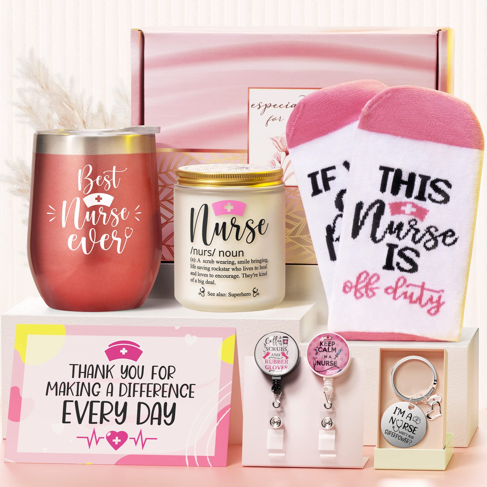 Nurse Gifts for Women Female, Nurses Day 2025 Gifts for Nurses School Nurse Gifts, Nurses Week Gifts Nurse Appreciation Gifts Nurse Practitioner Nurse Graduation RN Nurses Gifts Basket w/ Wine Tumbler