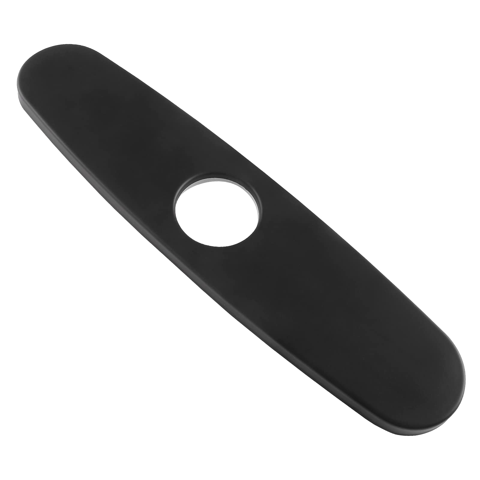 Bivethoi Sink Faucet Cover Plate 10 Inch Deck Plate, Matte Black Escutcheon Plate Stainless Steel Faucet Cover, Vanity Hole Cover Plate for 1 or 3 Hole Bathroom Sink Kitchen Faucet