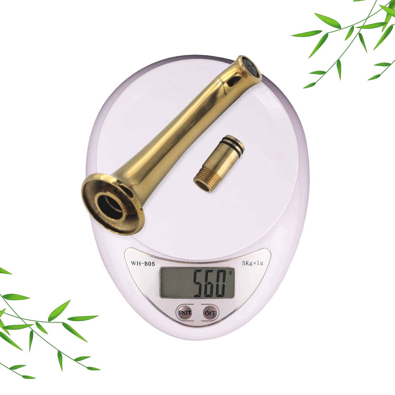 Enga Bright Gold Tub Spout, 8inch Extra Long Bathtub Faucet Wall Mount Brass Non Diverter Tub Filler