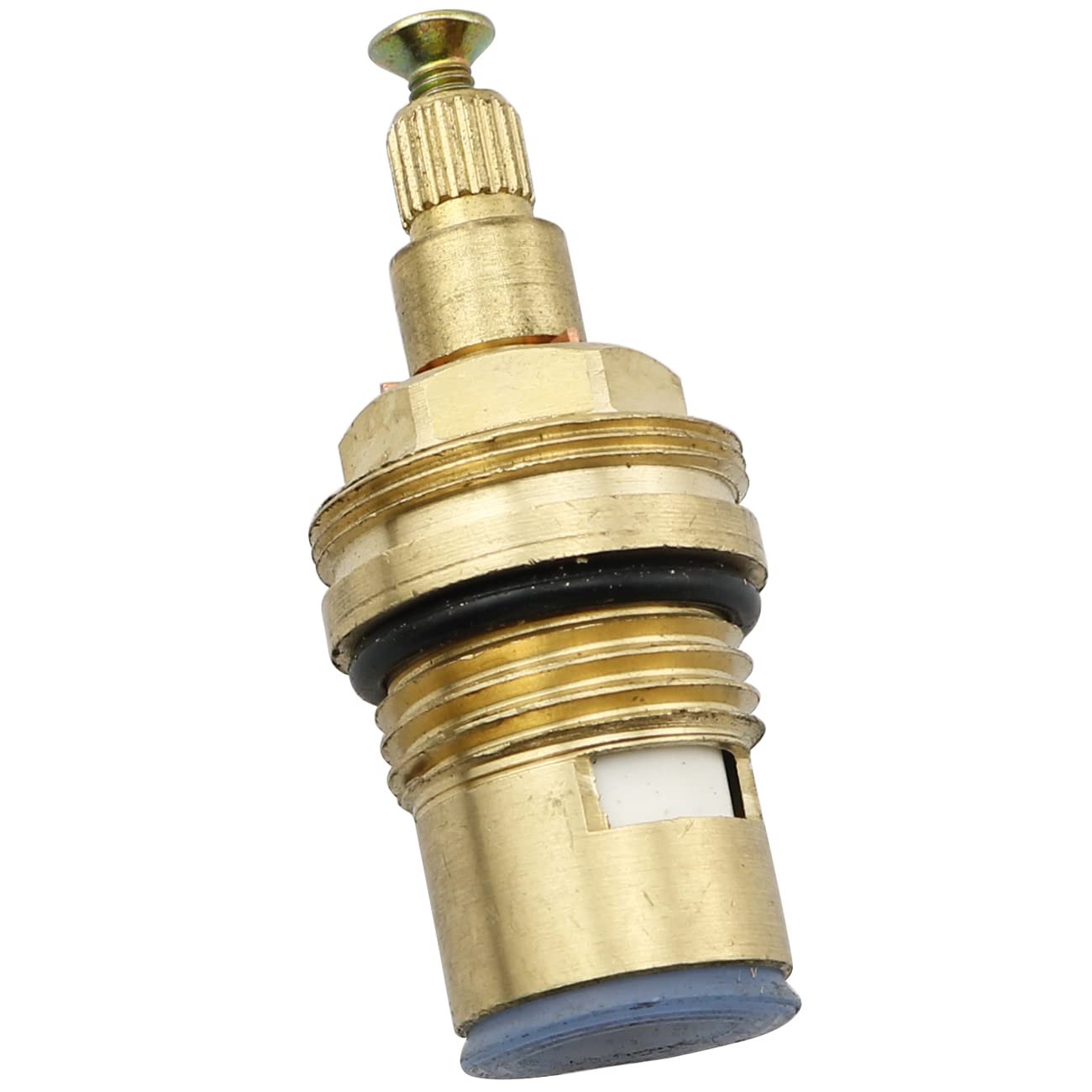 Faucet Valve Ceramic Stem LQ Industrial 1Pair 20 Teeth Ceramic Disc Cartridge G1/2" Replacement Brass Faucet Valve for Bathroom Kitchen