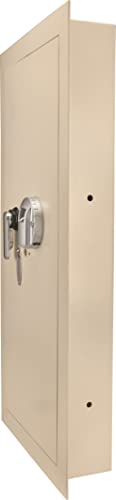 Barska AX13764 White Biometric Fingerprint Security Wall Safe 0.83 Cubic Ft, Beige