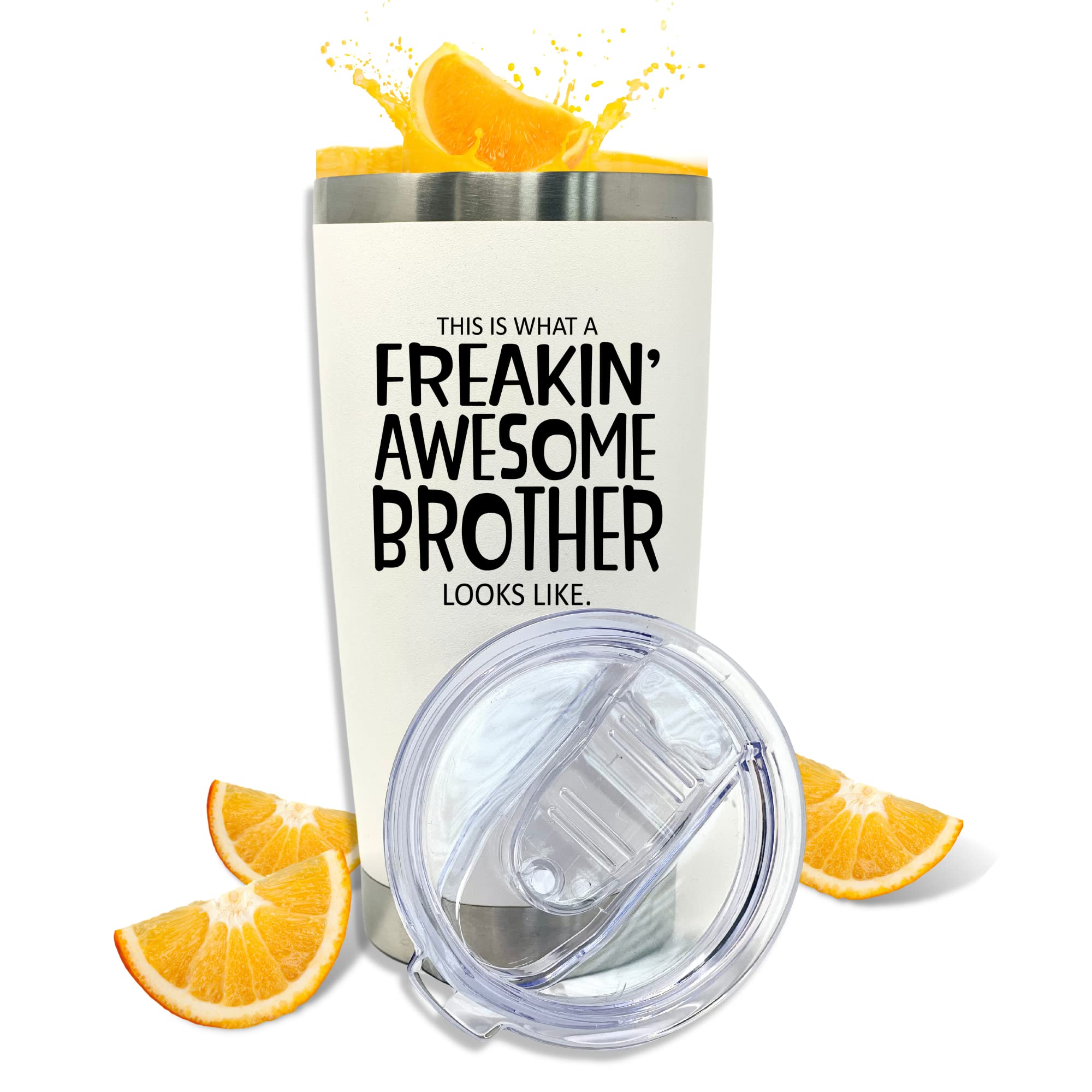Funny Gift for Brother - Awesome Tumbler Coffee Mug - Great Travel Cup for Brothers From Sisters, Christmas Birthday Presents
