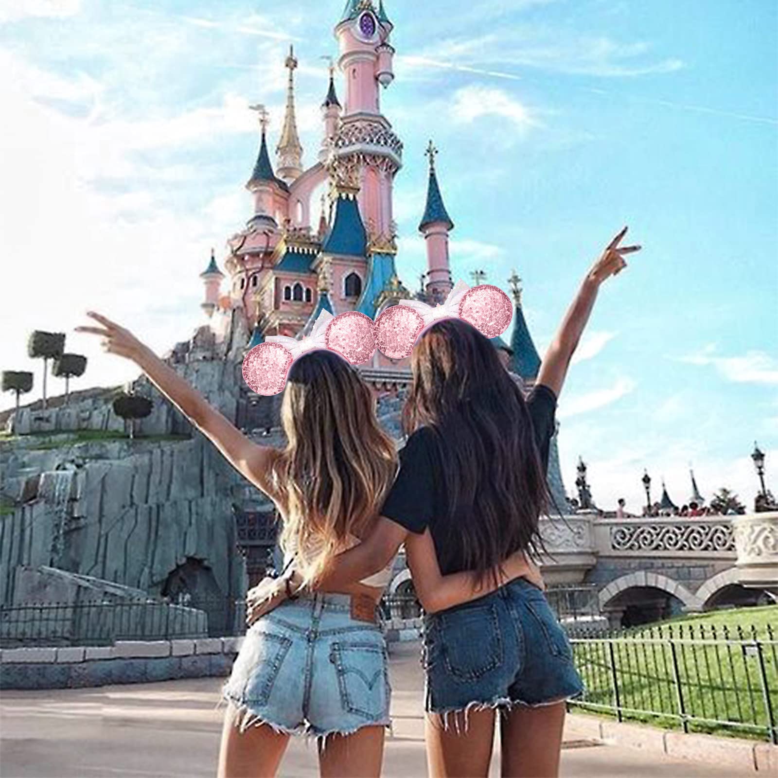 FANYITY Mouse Costume Ears,1 Pcs Mouse Ears Headbands for Girls & Women Party,Size Free
