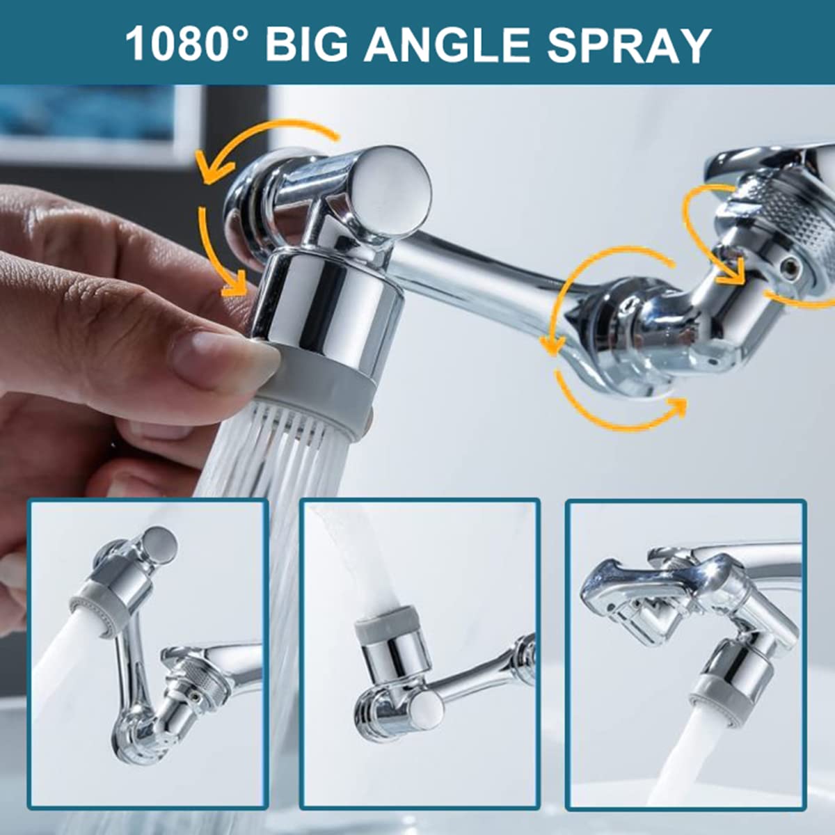 1080° Faucet Extender For Bathroom Sink, Rotating Faucet Extender Aerator, Swivel Faucet Attachment, 1080 Degree Rotatable Faucet Aerator (Single-Mode)