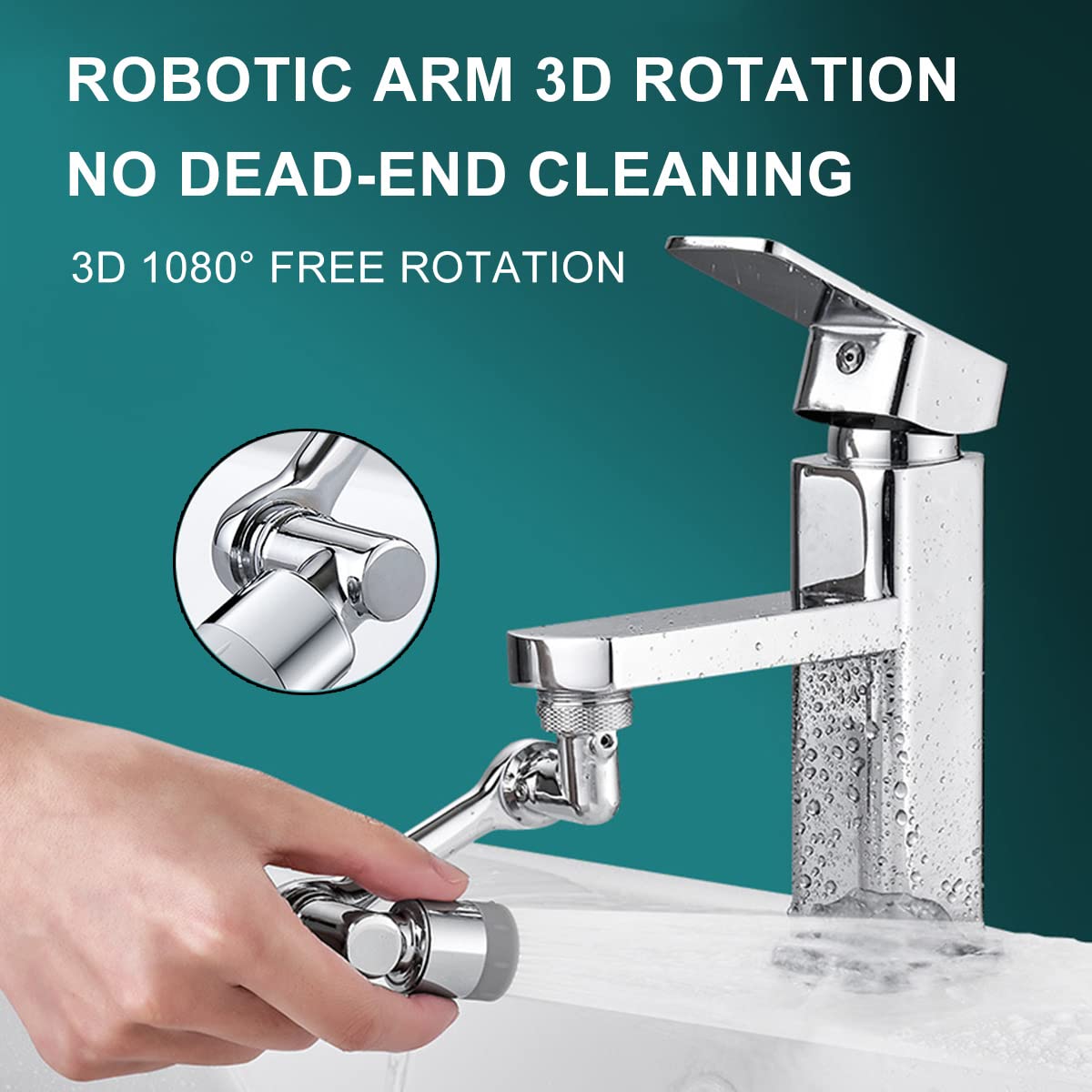 1080° Faucet Extender For Bathroom Sink, Rotating Faucet Extender Aerator, Swivel Faucet Attachment, 1080 Degree Rotatable Faucet Aerator (Single-Mode)