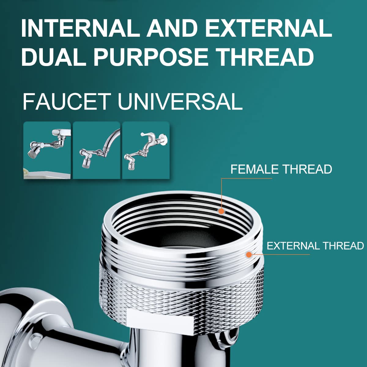 1080° Swivel Faucet Extender Sink Aerator, Splash Water Filter Extension, Kitchen Bathroom 360° Rotatable Spray Attachment, Universal Robotic Arm -Wash Hand/Hair/Face