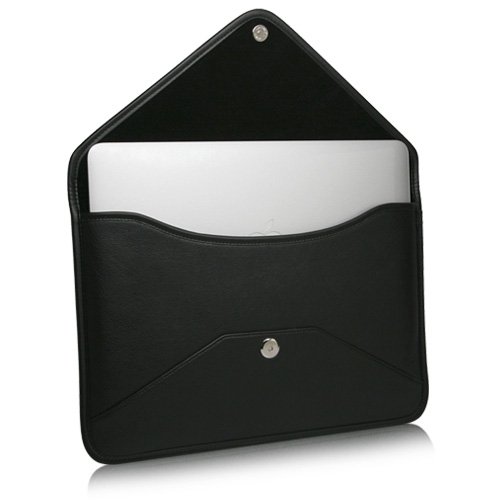 BoxWave Case for Ecobee Ecobee3 Lite (Case Elite Leather Messenger Pouch, Synthetic Leather Cover Case Envelope Design for Ecobee Ecobee3 Lite - Jet Black