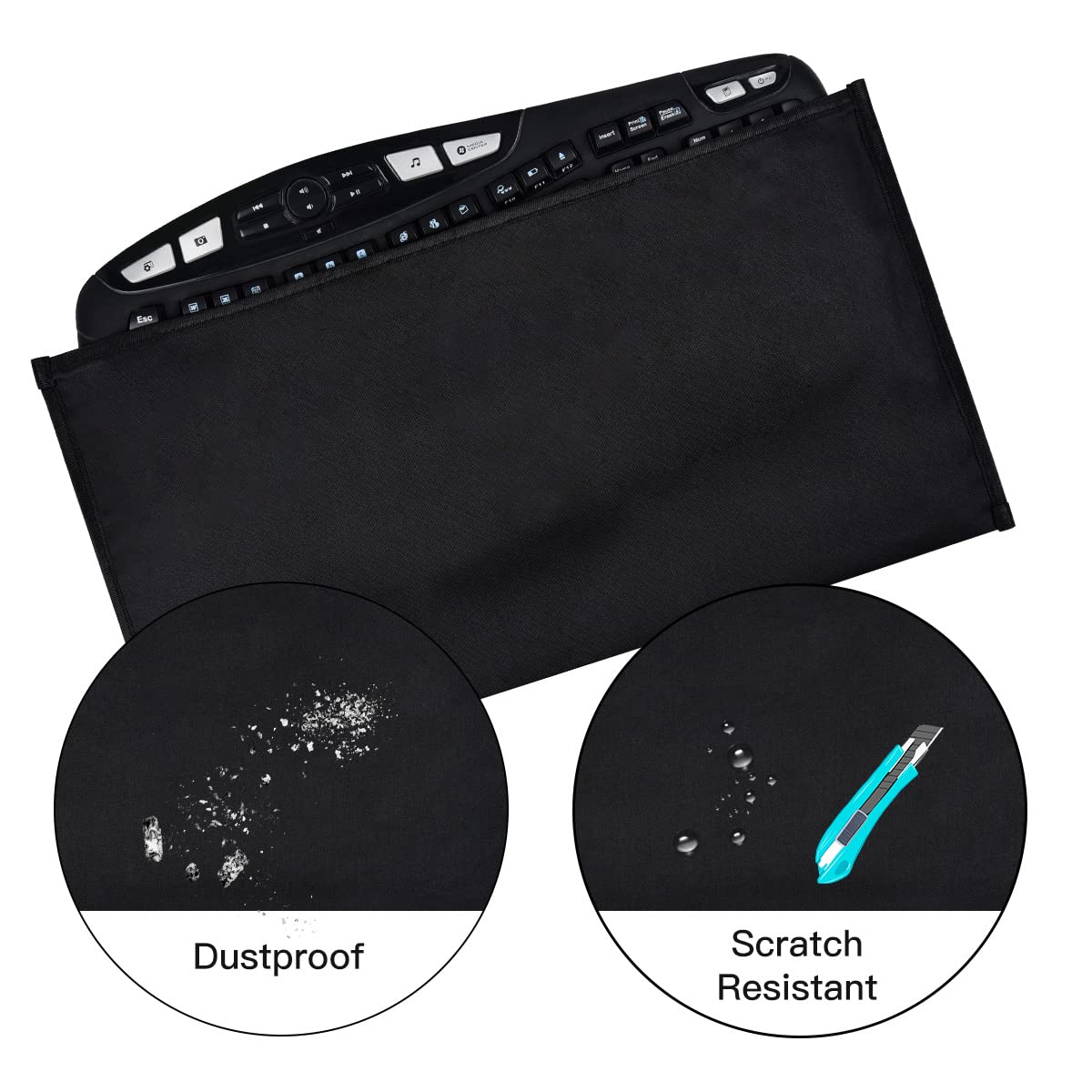 Keyboard Bag Case Sleeve Pouch for Universal Keyboard, Logitech/Razer/Das/Havit/Apple Magic Keyboard Protector, Wireless/Wire Computer/Gaming PC Keyboard Dust Cover-Black