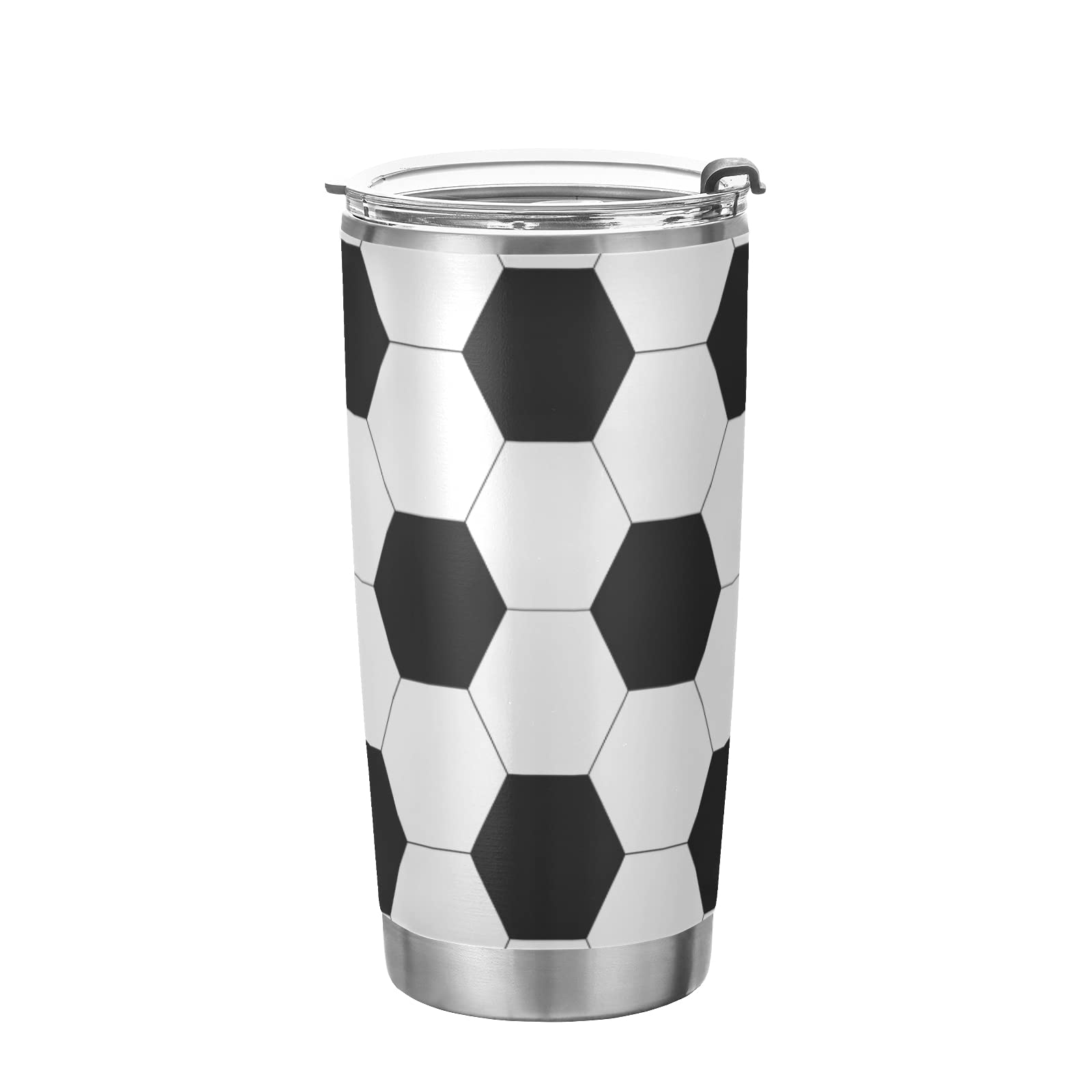 Yasala Tumbler Soccer Print Insulated Coffee Cup Beverage Container Travel Mug with Straw and Lid Double Wall Stainless Steel 20oz Holiday Gift