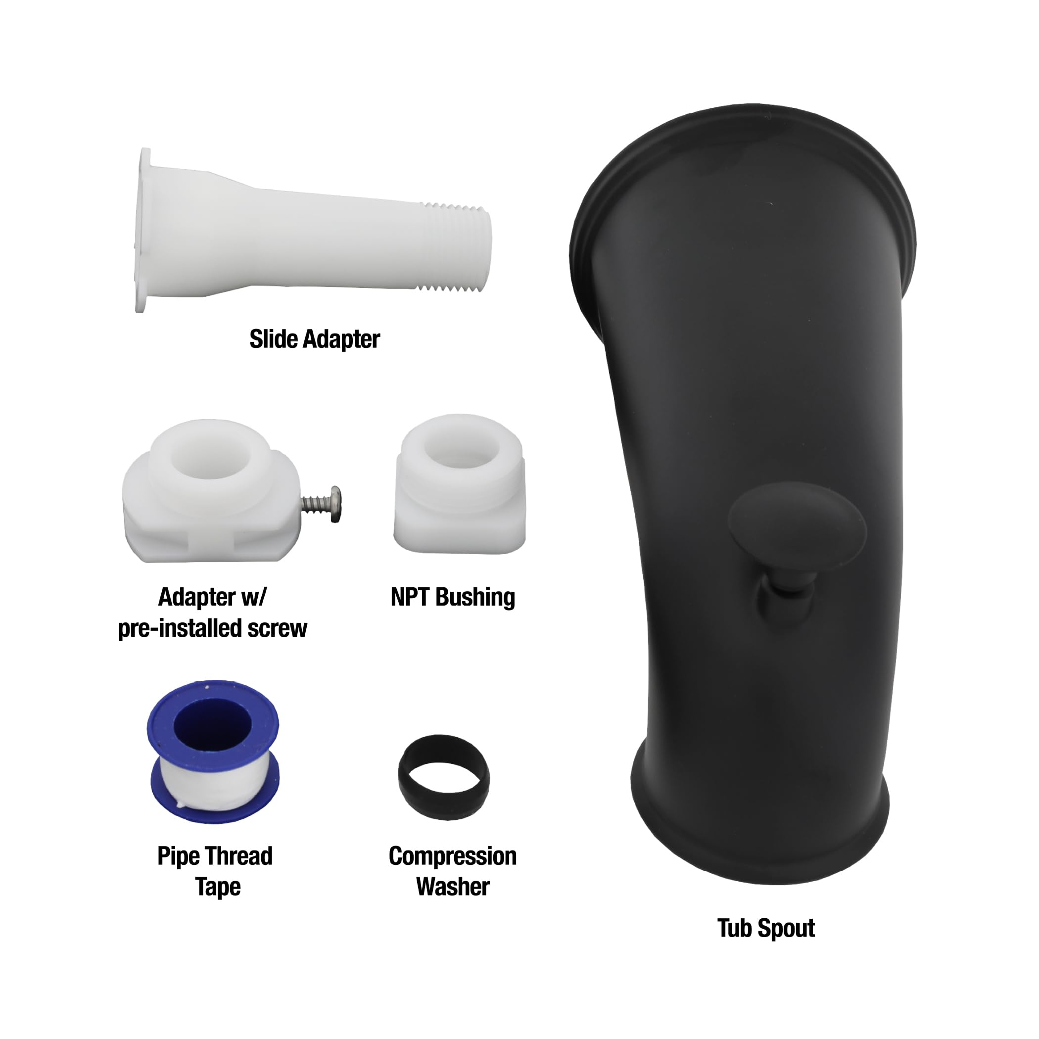 Danco 11080 Tub Spout, No Size, Matte Black
