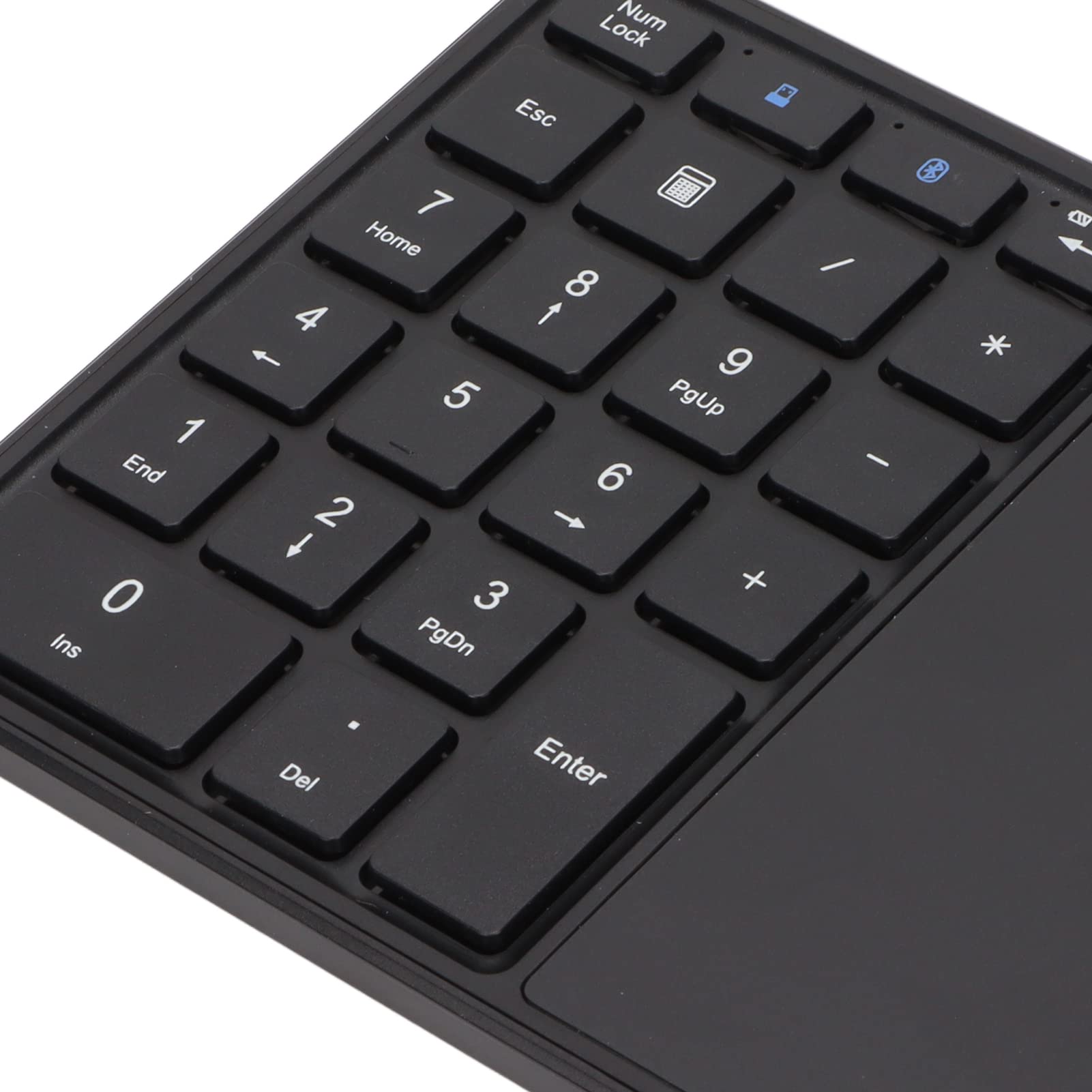 Sanpyl Numeric Keypad, 2 in 1 22 Keys 2.4G Touchpad Bluetooth 4.2 Number Pad, Type C Charging 500mAh Financial Accounting Keyboard, for Laptop, PC, Desktop(Black)
