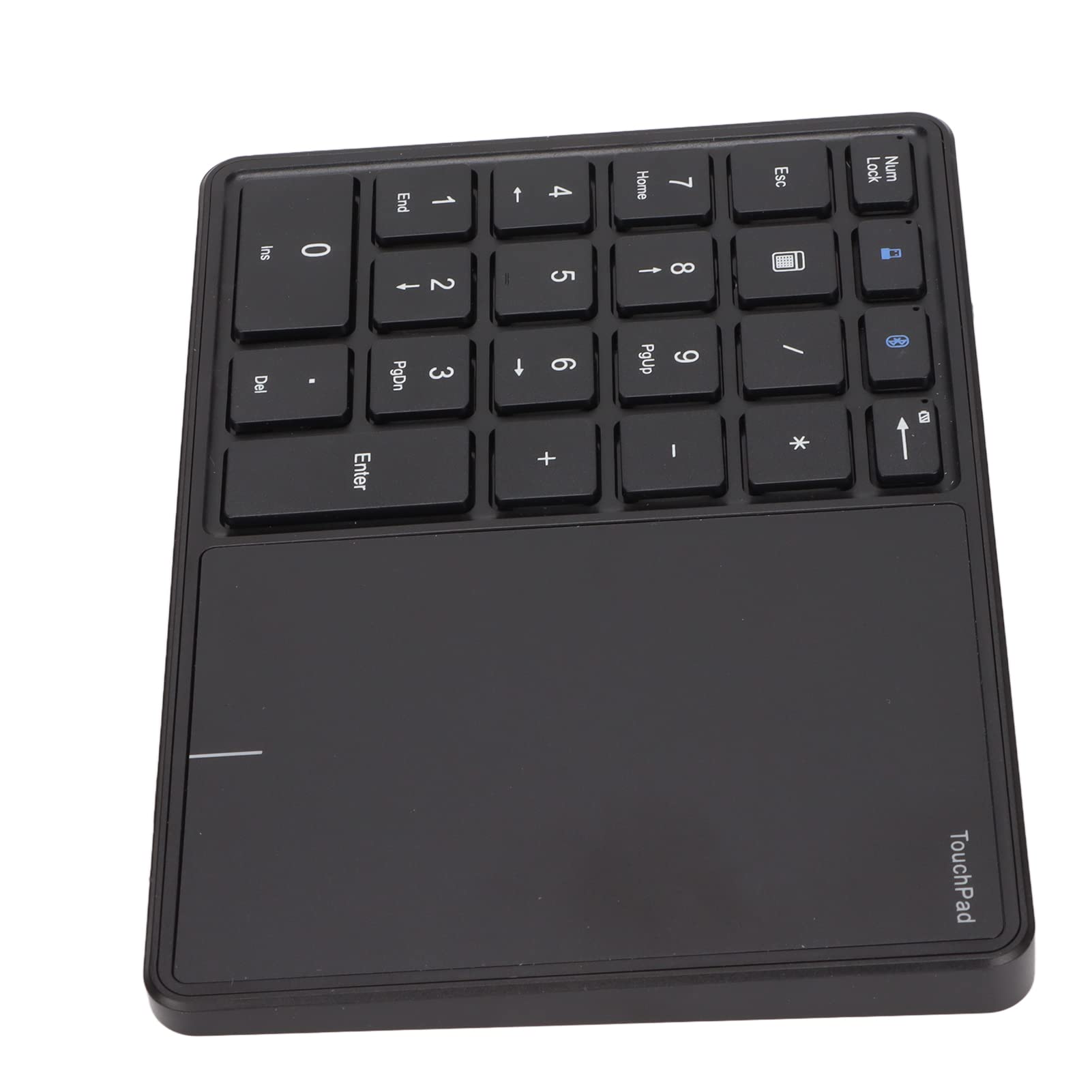 Sanpyl Numeric Keypad, 2 in 1 22 Keys 2.4G Touchpad Bluetooth 4.2 Number Pad, Type C Charging 500mAh Financial Accounting Keyboard, for Laptop, PC, Desktop(Black)