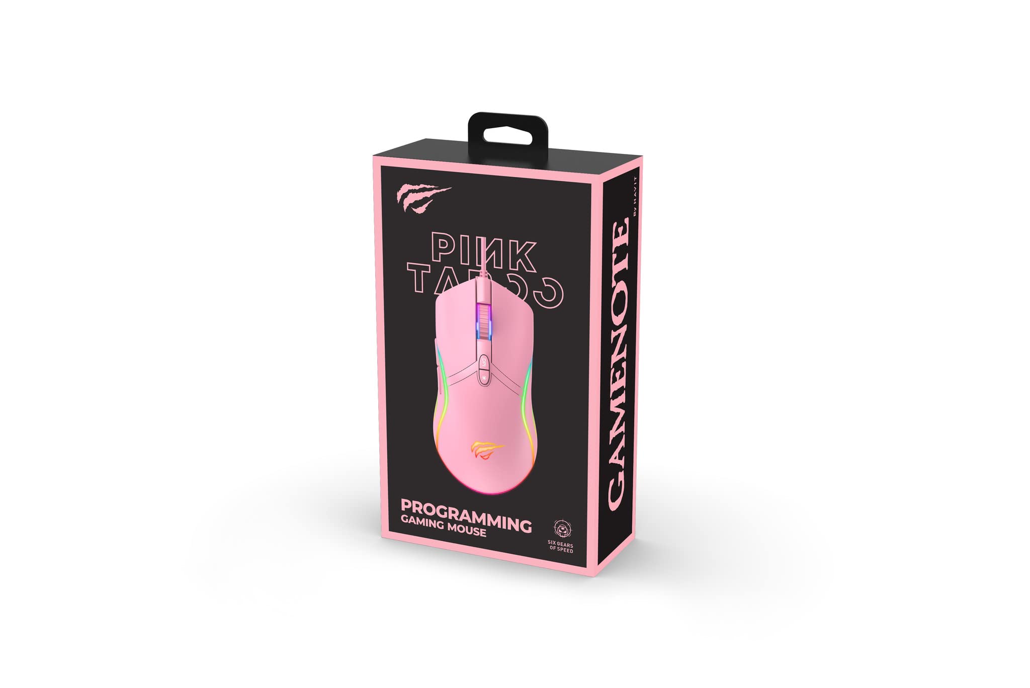 havit MS1026 Gaming Mouse RGB 1000-6400 DPI (Pink)