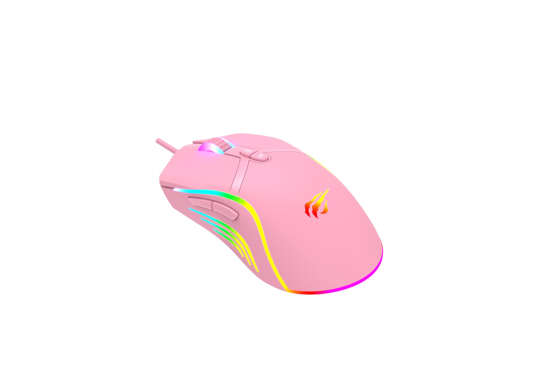 havit MS1026 Gaming Mouse RGB 1000-6400 DPI (Pink)