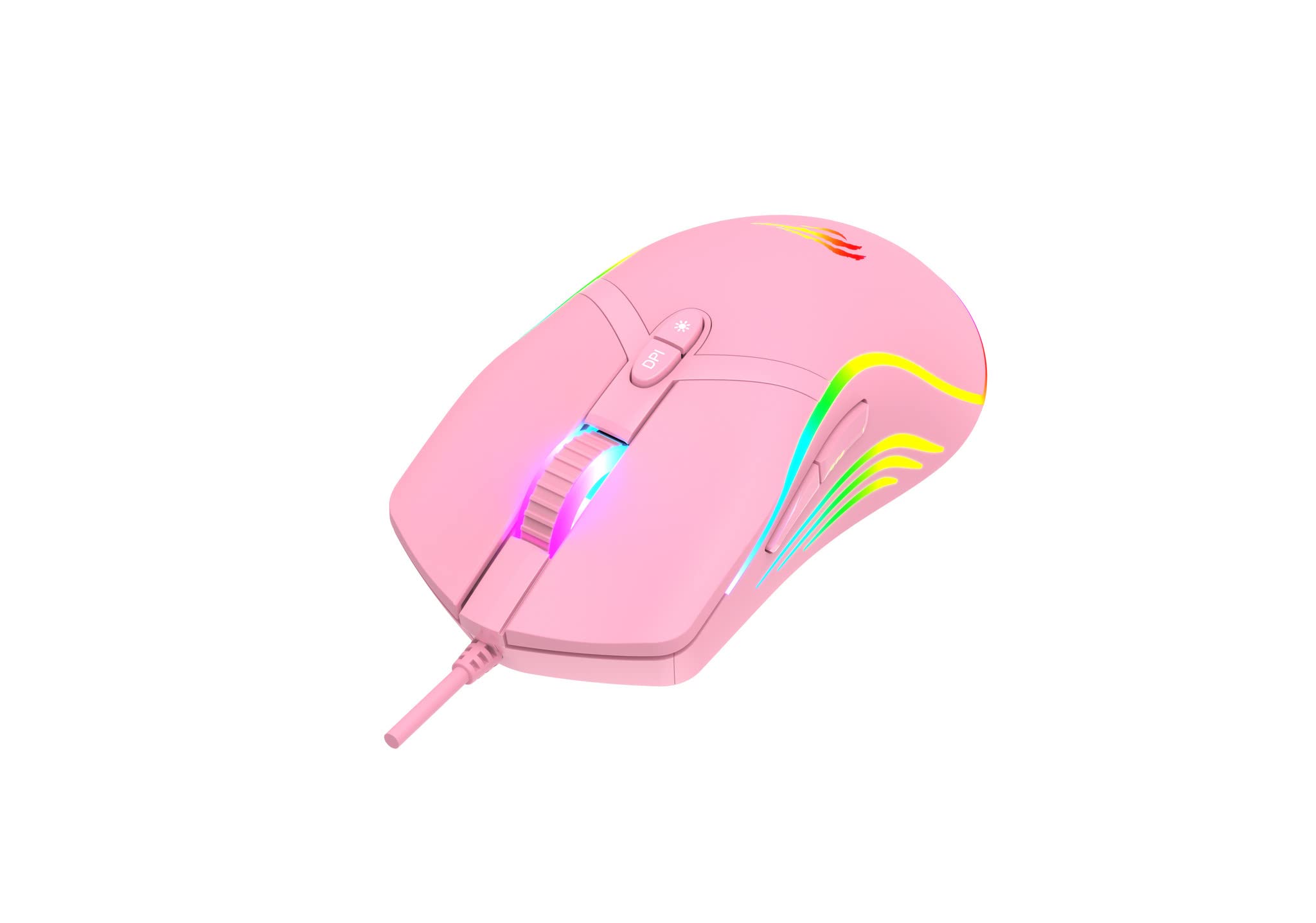 havit MS1026 Gaming Mouse RGB 1000-6400 DPI (Pink)