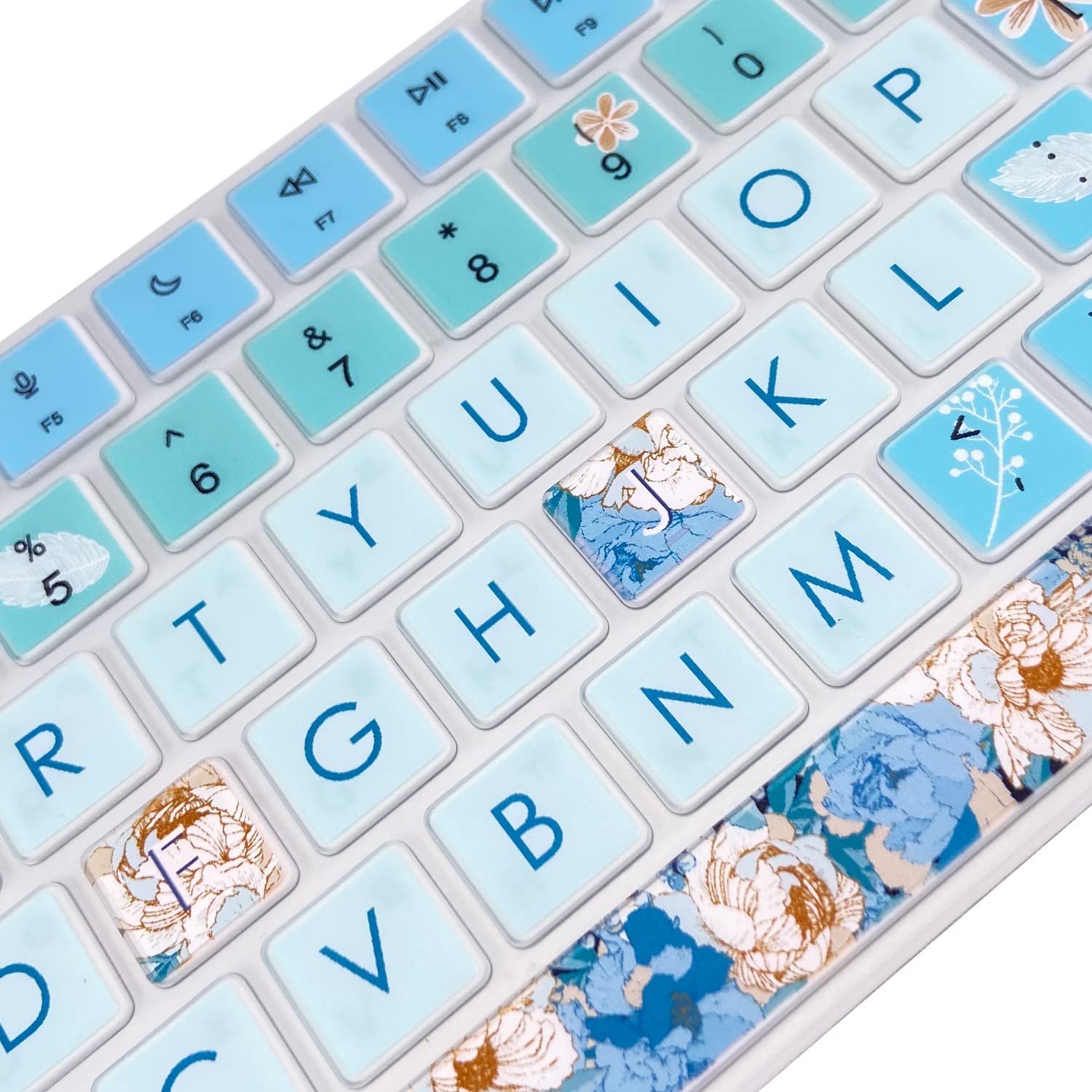 WSLUCKO Keyboard Cover Skin for 2021 New Apple iMac Magic Keyboard (Model: A2520) with Numeric Keypad & Touch ID, Cute Printing Silicone Keyboard Protector,Peony