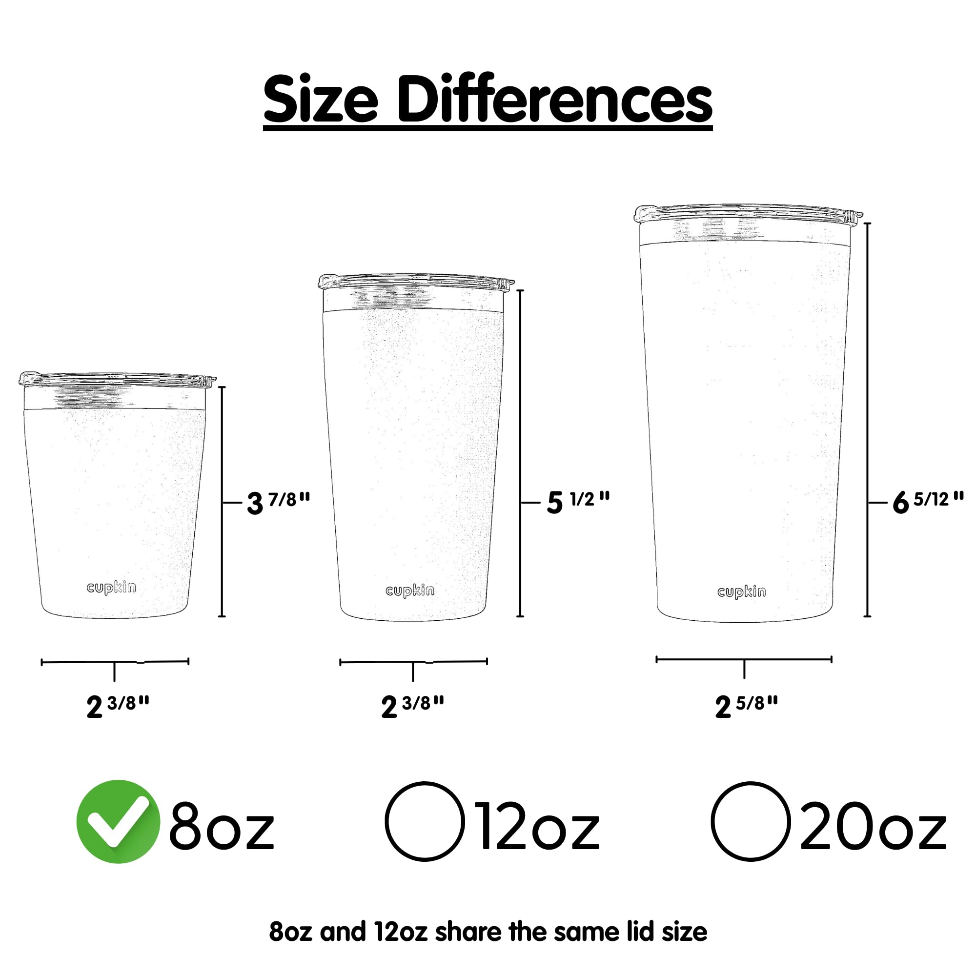 CUPKIN Stackable Stainless Steel Kids Cup Smoothie Tumbler, Powder Coated Insulated Tumblers, BPA Free Lid and Silicone Straw 8 Fl Oz (Pack of 1), Bright Blue