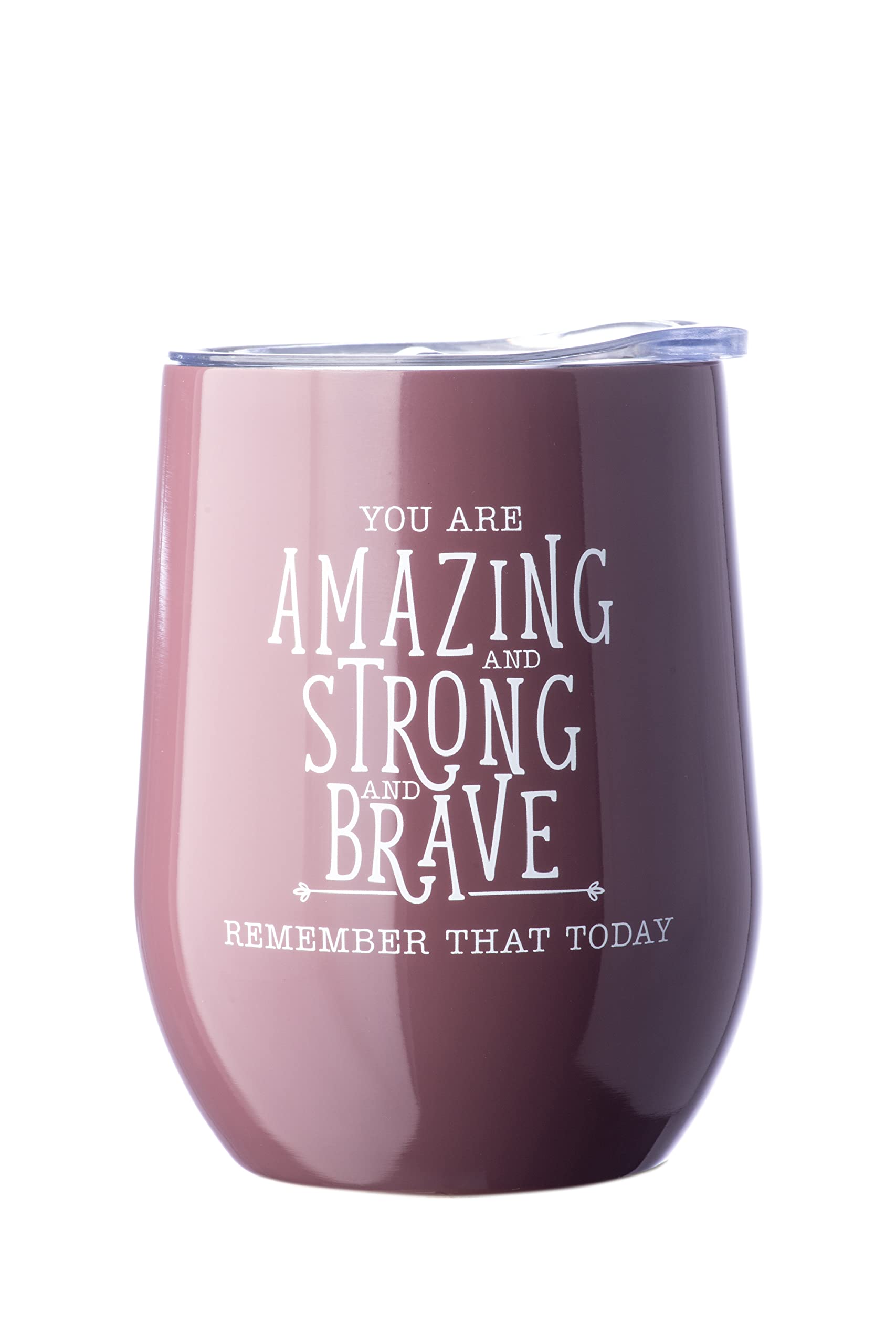 DIVERSEBEE Inspirational Thank You Gifts for Women, Mom, Sister, Wife, Girlfriend, Coworker, Best Friend, Encouragement Birthday Wine Gifts - Insulated Wine Tumbler Cup with Lid 12oz(Mauve)