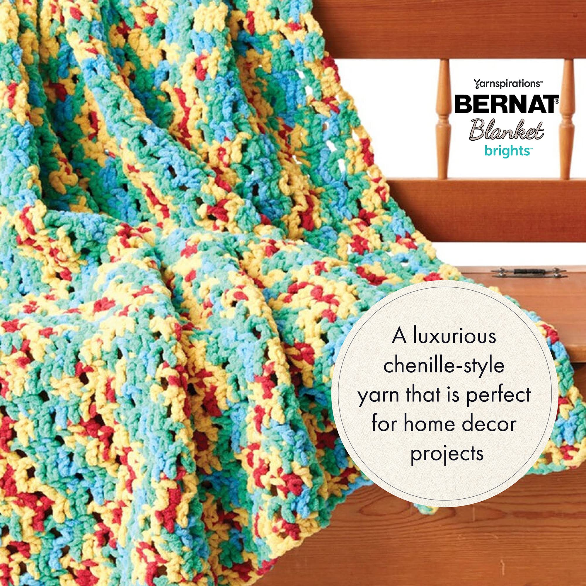 Bernat Blanket Brights Royal Blue Yarn - 2 Pack of 300g/10.5oz - Polyester - 6 Super Bulky - 220 Yards - Knitting/Crochet