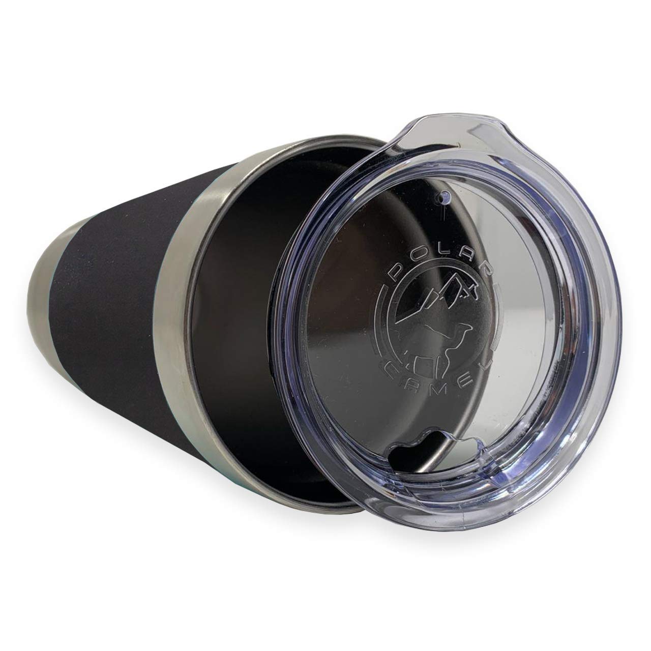 LaserGram 20oz Vacuum Insulated Tumbler Mug, Manicure, Personalized Engraving Included (Silicone Grip, Black)