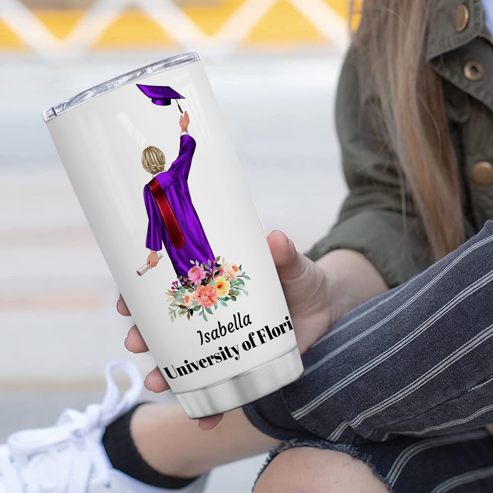 wowcugi Personalized Graduation Tumbler Behind All Your Memories Class Of 2024 Custom Cups with Lid 20oz 30oz Coffee Mugs Graduation Gifts Masters Tumblers for Men Women Graduating Daughter Son