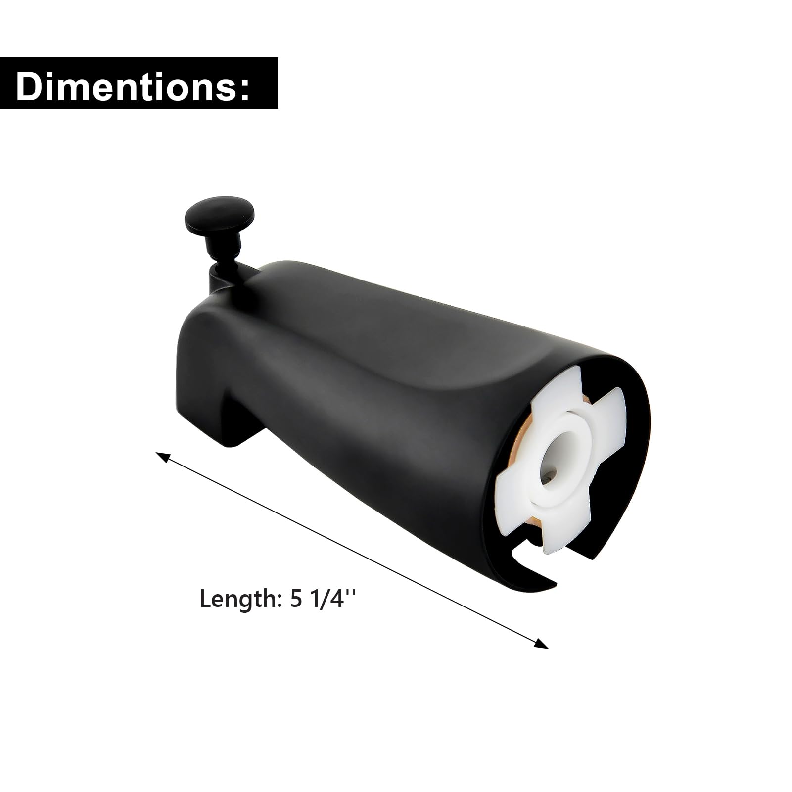 Slip Fit Tub Spout with Pull-Up Diverter for 1/2 inch Copper Tube, Matte Black