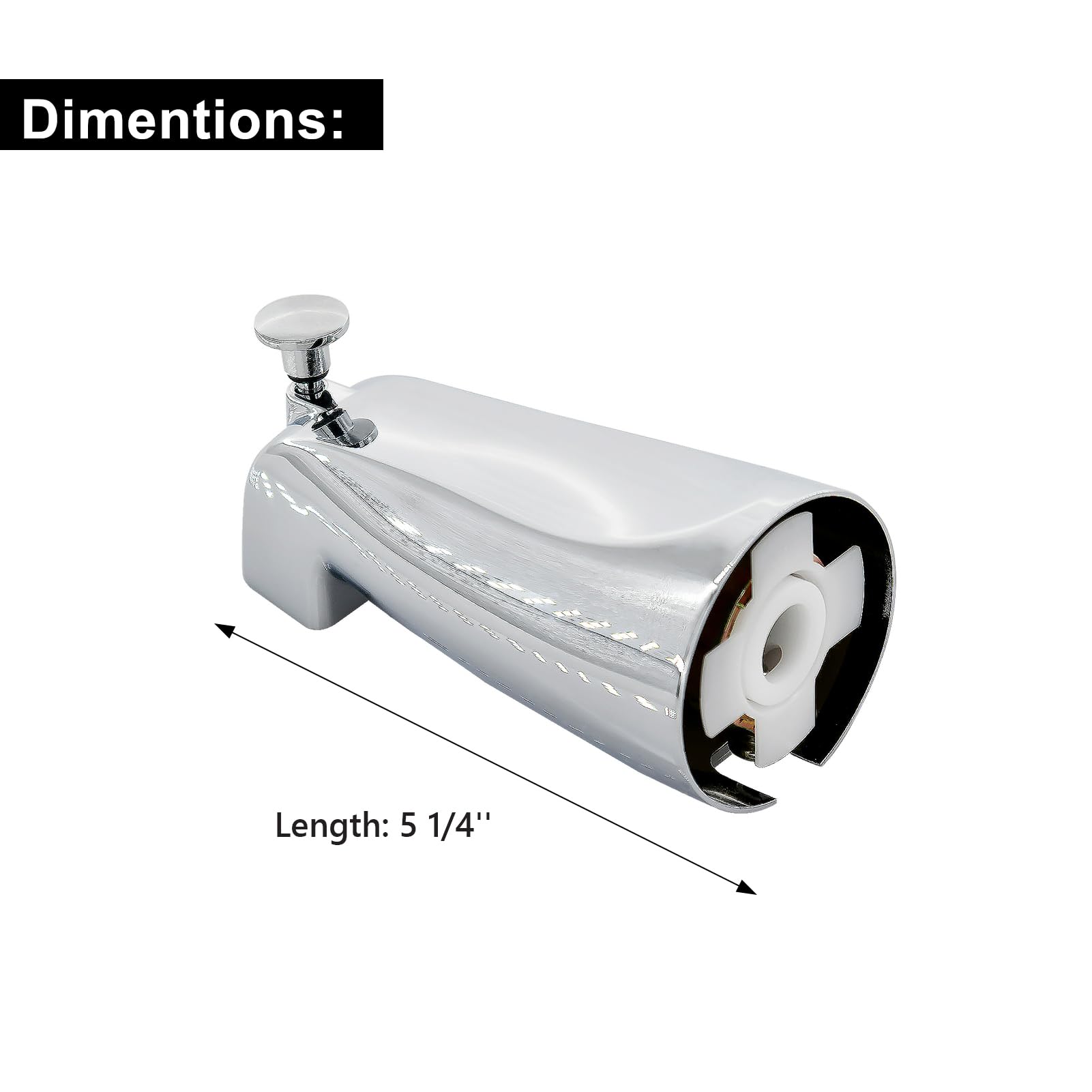 Slip Fit Tub Spout with Pull-Up Diverter for 1/2 inch Copper Tube, Chrome