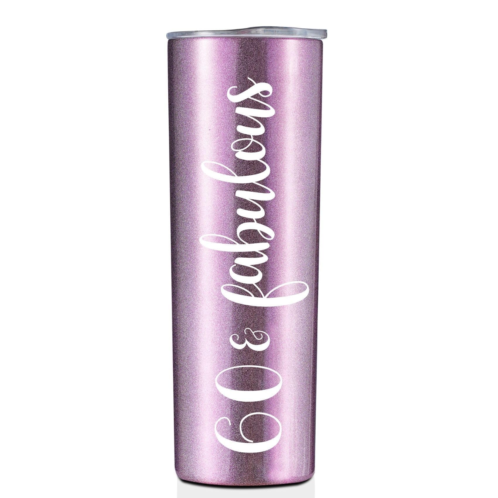 Onebttl 60th Birthday Gifts for Women, 60 & Fabulous, 60th Birthday Gift Idea for Women, 60th Bday Gifts, Stainless Steel Tumbler 20Oz - Purple