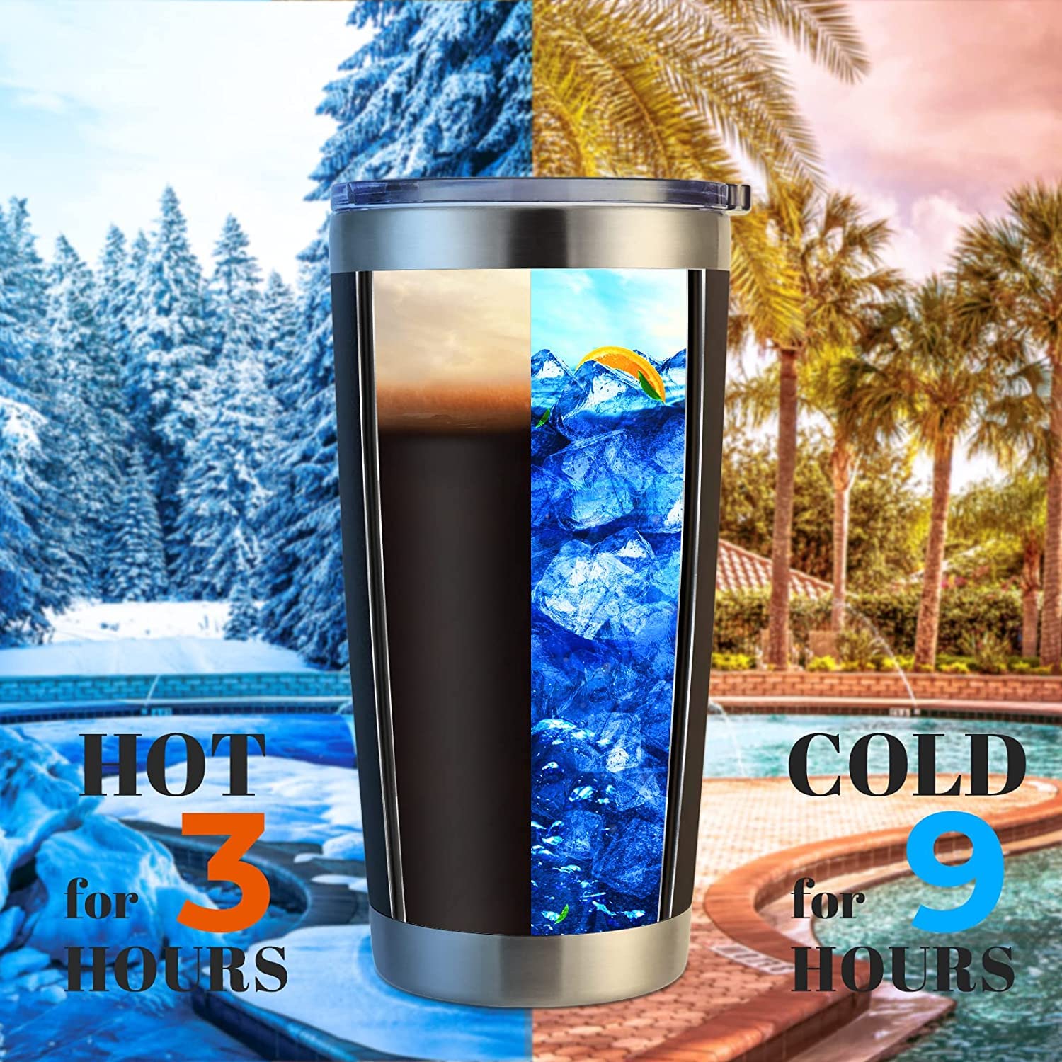 DOMICARE 20oz Stainless Steel Tumbler Bulk with Lid, Double Wall Vacuum Insulated Travel Mug, Powder Coated Coffee Cup (Mix, 12)