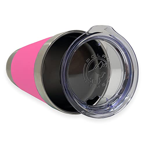 LaserGram 20oz Vacuum Insulated Tumbler Mug, Cargo Airplane, Personalized Engraving Included (Silicone Grip, Pink)