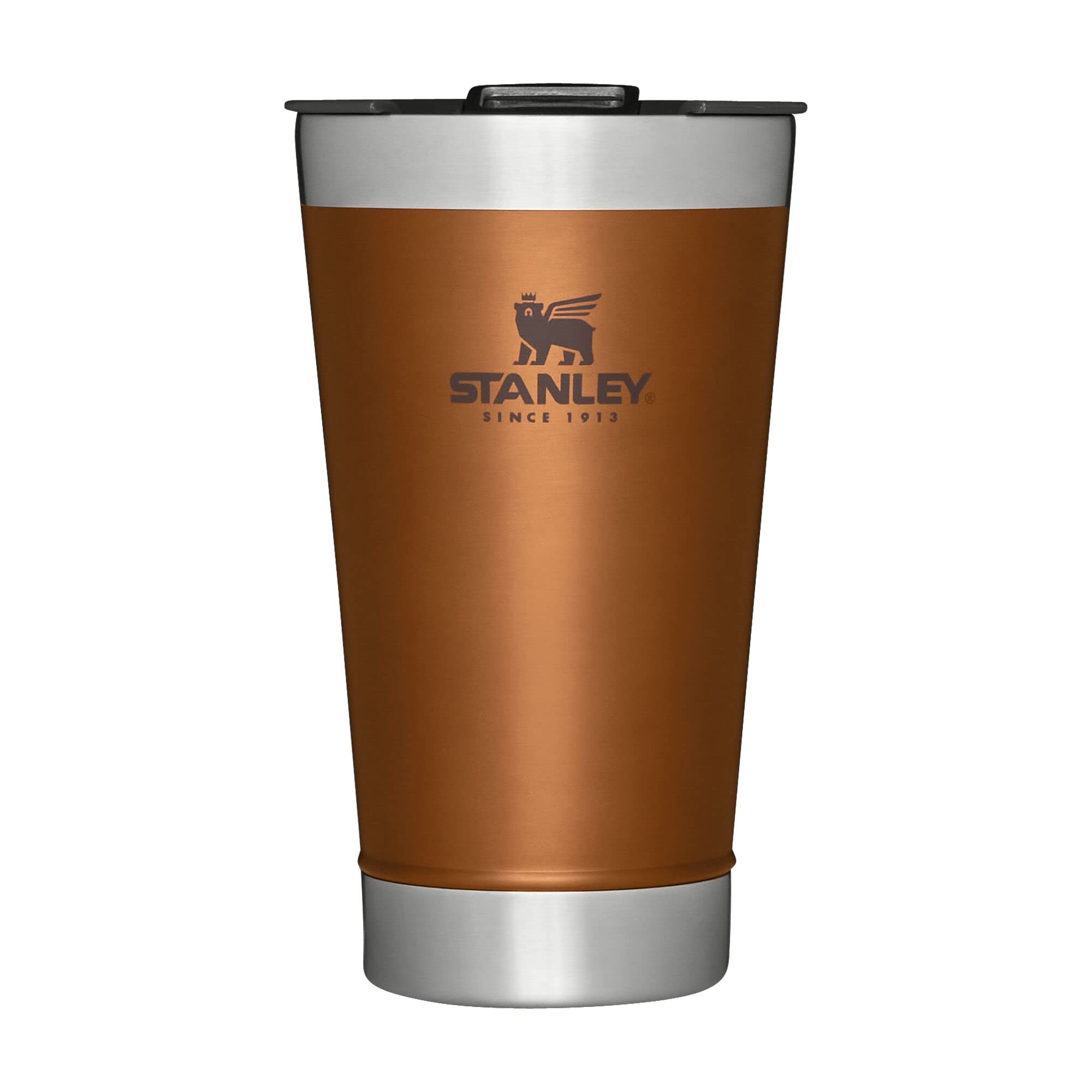Stanley Stay-Chill Beer Pint 16 oz | Wide Mouth Lid | Built-In Bottle Opener | Beer Tumbler Cup | Insulated Stainless Steel Pint Glass | BPA-Free | Maple